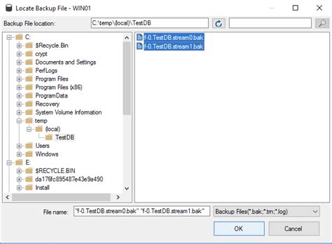 basics recovering sql databases as files in avamar data protection hub