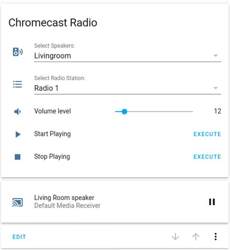 chromecast radio with home assistant and node red