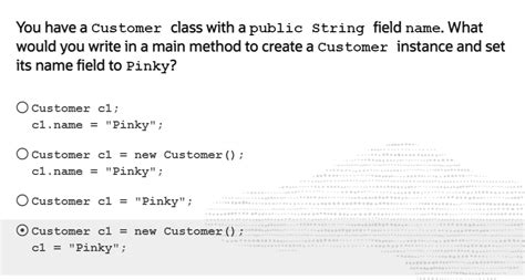 solved you have a customer class with a public string field