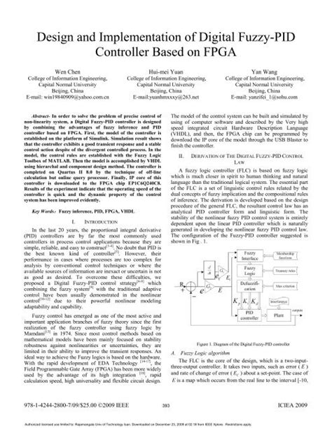 design and implementation of digital fuzzy pid controller based