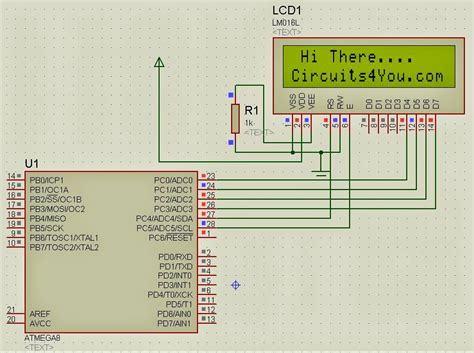 atmega8 interfacing with 16x2 lcd in 4 bit mode