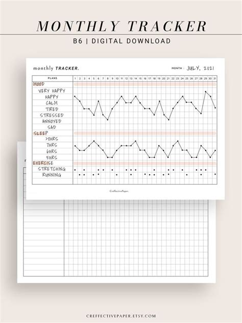 Monthly Goal Planner Printable Habit Tracker Template 31 Etsy Planner