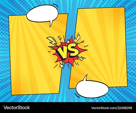 Versus Comic Frame Vs Comics Book Frames Vector Image