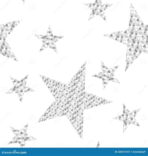 Seamless Background With Sparkling Stars On White Background Vector