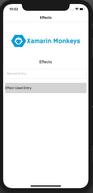 xamarin forms working with effects