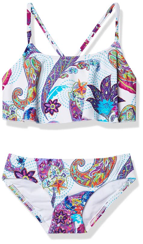Buy Kanu Surf Girls Alania Flounce Bikini Beach Sport 2 Piece Swimsuit
