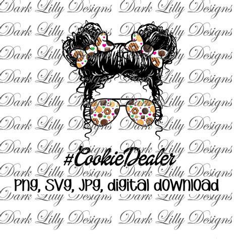Girl Scout Png Girl Scout Mom Png Cookie Dealer Svg Messy Bun Cookie