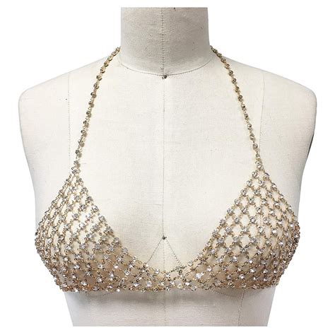 Crystal Rhinestone Bra Cadena Body Jewelry Festival Bra Etsy