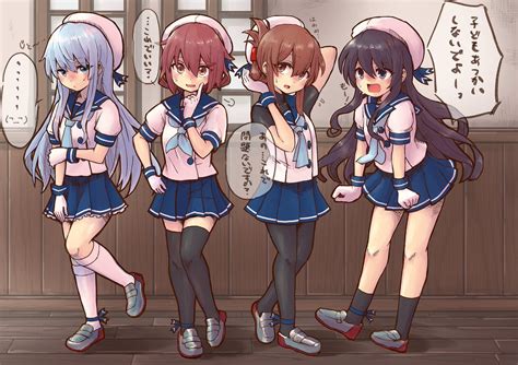 暁 艦これ 響 艦これ 雷 艦これ 電 艦隊これくしょん 佐渡 艦これ 対馬 艦これ 「四人組の画像 」 しおウナ 📍のイラスト