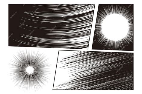 Linha De Velocidade Do Mangá E Efeito Radial Para Cena De Quadrinhos