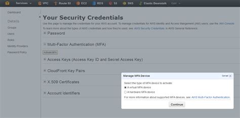 tip of the day activate multi factor authentication mfa on aws