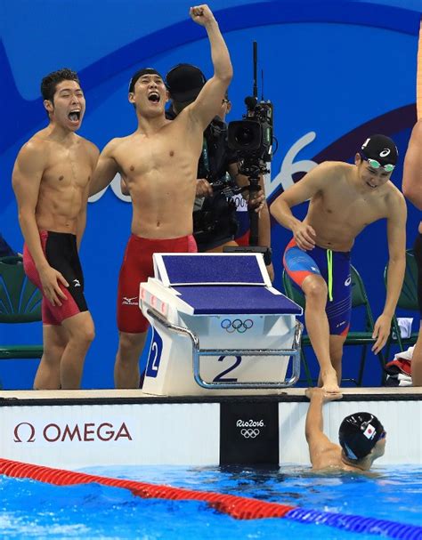 リオ五輪 競泳男子800mリレー：日本が銅メダル、東京五輪以来52年ぶり [写真特集1 16] 毎日新聞