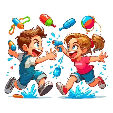 Una Ilustración Vectorial De Dibujos Animados De Un Hermano Y Una