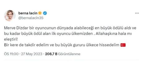 Ünlü Isimlerden Merve Dizdara Tebrik Son Dakika Kültür Sanat Haberleri