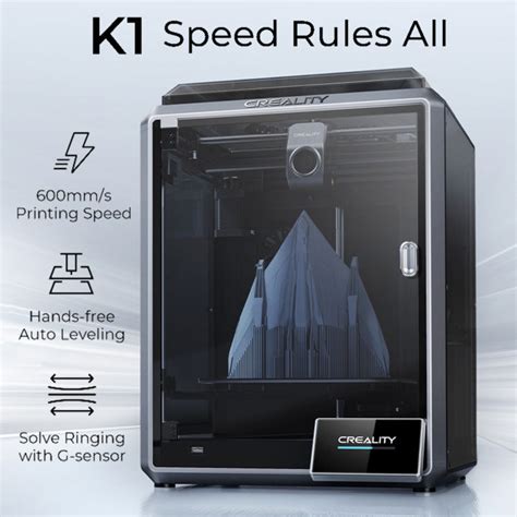 Creality K1 3d Printers 600mm S High Speed With 4 3 Color Touchscreen