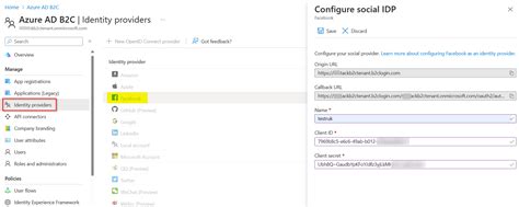 azure b2c facebook oauth site url and valid oauth redirect uris