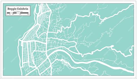 Mapa De La Ciudad De Reggio Calabria Italia En Estilo Retro Mapa De