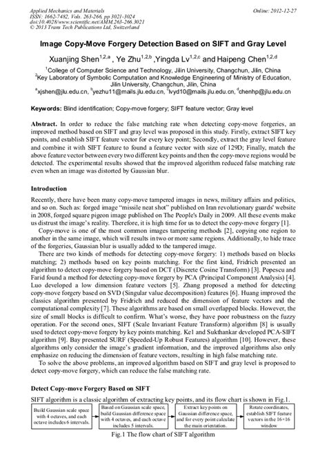 image copy move forgery detection based on sift and gray level