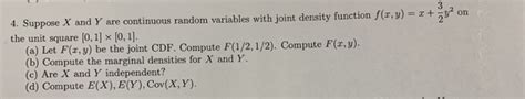 solved 4 suppose x and y are continuous random variable