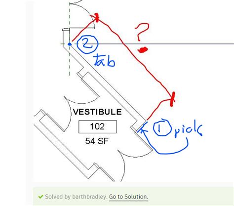 solved dimension to corner of angled walls autodesk community