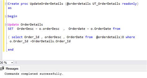 sql server user defined table type and table valued parameters sqlskull
