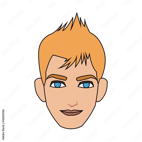 Face Of Handsome Blonde Blue Eye Young Man Icon Image Vector