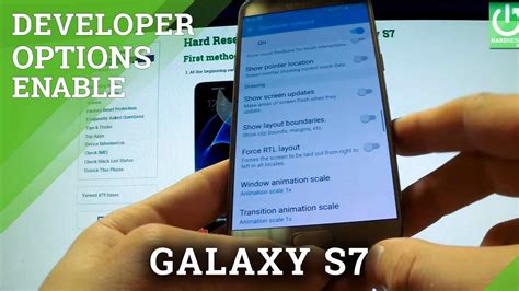 developer options samsung g930f galaxy s7 enable usb debugging youtube