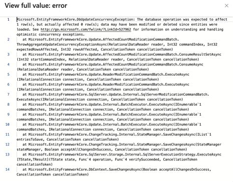 c why am i receiving a dbupdateconcurrencyexception when fetching