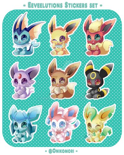 Eeveelutions Set By Onikomori On Deviantart