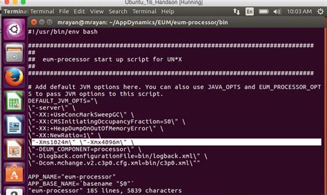 how to increase the heap size xms and xmx of eum server in unix