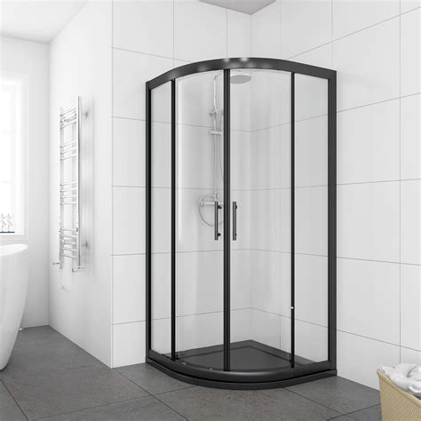 Elegant White Black Quadrant Shower Enclosures 6mm Safety Sliding