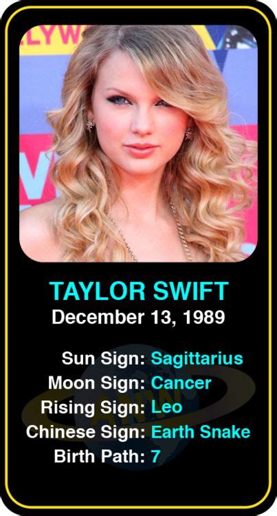Celeb Sagittarius Birthdays Taylor Swifts Astrology Info Sign Up