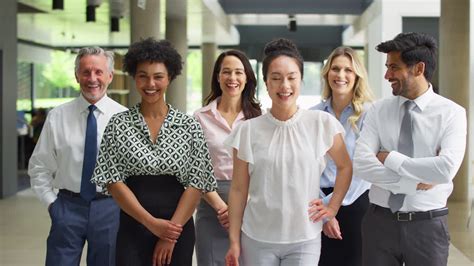 Premium Stock Video Portrait Of Smiling Multi Cultural Business Team