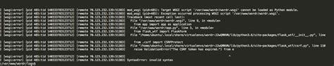 flask internal server error csrf token has expired wsgi error