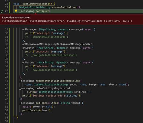 [firebase messaging] while configurate platformexception