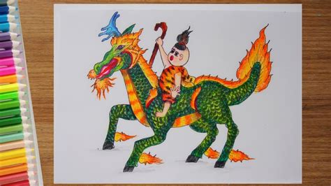ระบายสีสุดสาคร กับม้านิลมังกร วันสุนทรภู่ Easy Drawings Dibujos