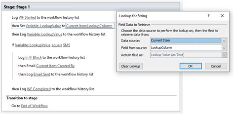 list how to use lookup field as a condition check to