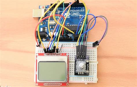arduino menu on a nokia 5110 lcd using a rotary encoder 6 steps with