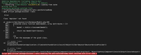 class app user not found in laravel 8 · issue 539 · josephsilber