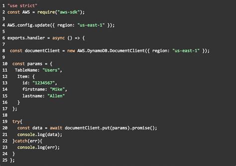 simple and clear guide to get and put data using lambda and dynamodb