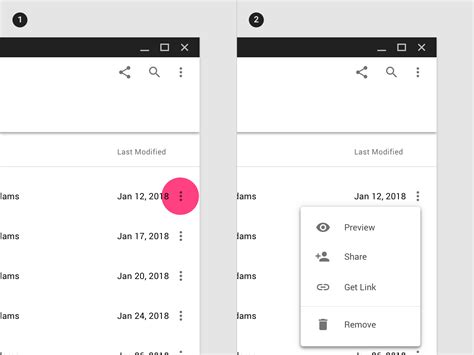 menus material design