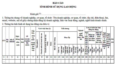 Mẫu Báo Cáo Tình Hình Sử Dụng Lao động Mới Nhất Và Hướng Dẫn Cách Ghi