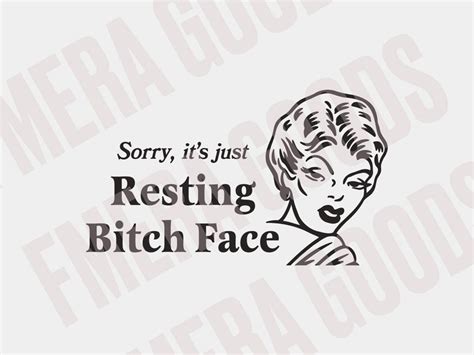 Resting Bitch Face Svg Png Eps Digital Illustration Retro Etsy