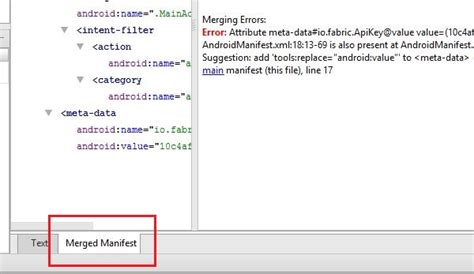 manifest merger failed with multiple errors in android