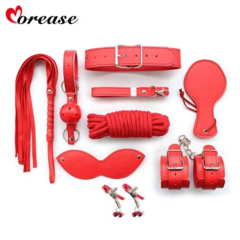 Buy Morease 8pcs Set Whip Mouth Gag Blinder Nipple