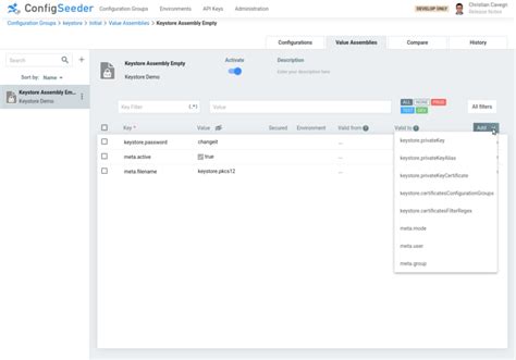 manage keystores with configseeder configseeder