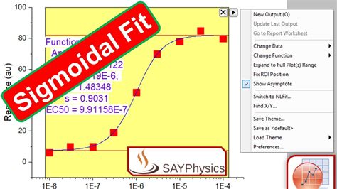 How To Fit Graph With Sigmoidal Curve In Origin Youtube