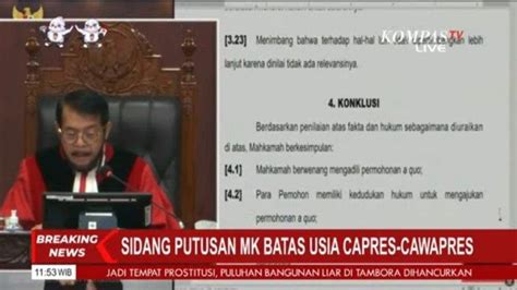 Breaking News Mk Putuskan Tolak Permohonan Batas Usai Batas Usia