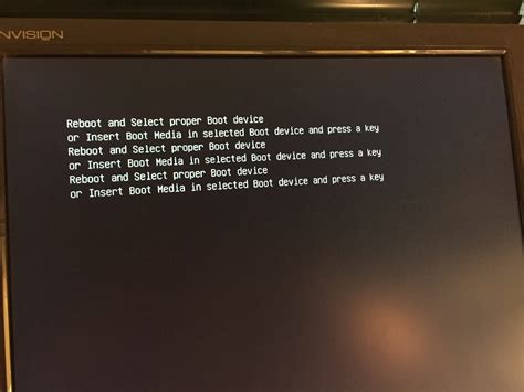 reboot and select proper boot device or insert boot media in selected