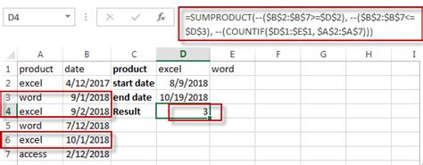 count cells between two dates with multiple criteria